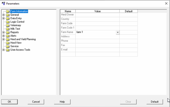 AfiFarm-Parameter anpassen